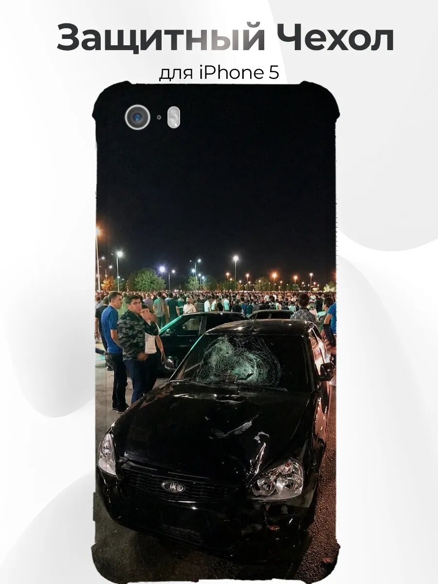 Чехол на iPhone 5/5s разбитая черная Приора