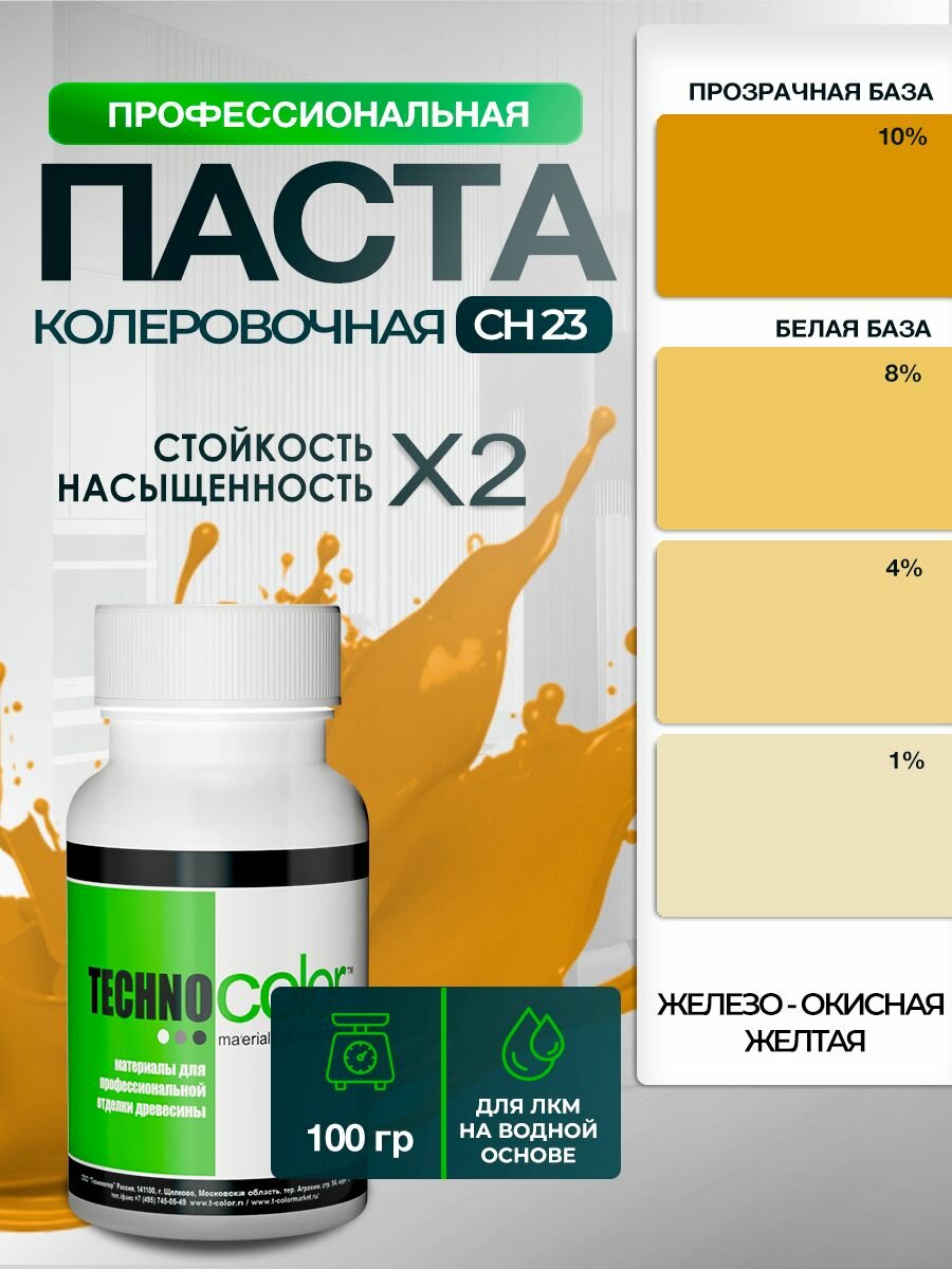 Паста пигментная колеровочная TECHNOCOLOR CH23 для ЛКМ профессиональная