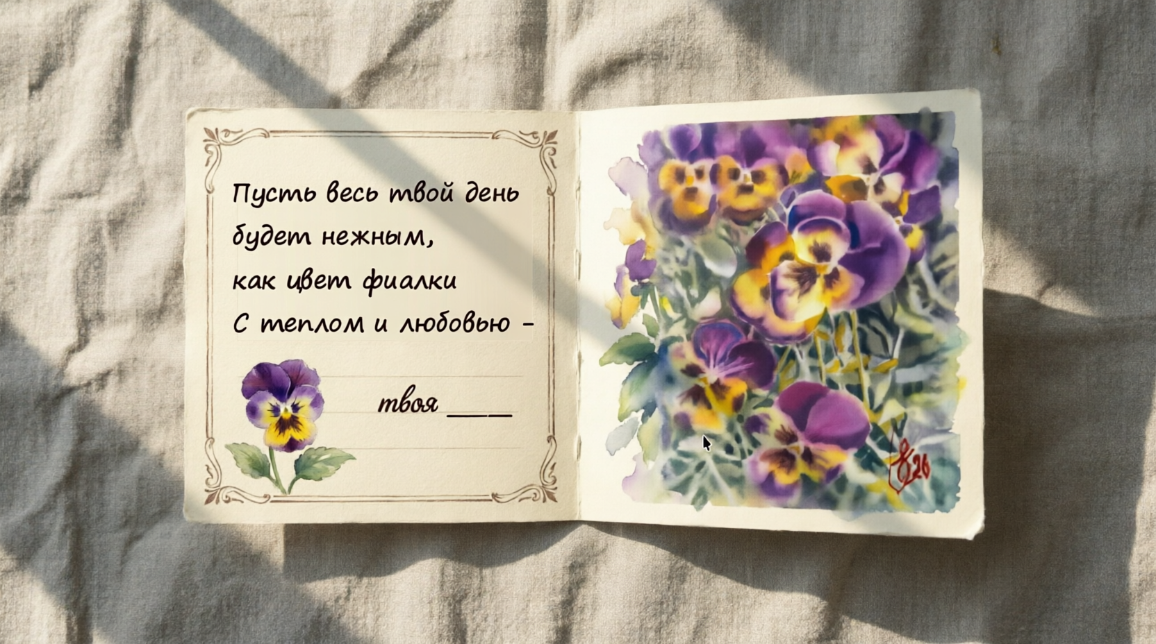 Открытка "Цвет фиалки" — фото 1