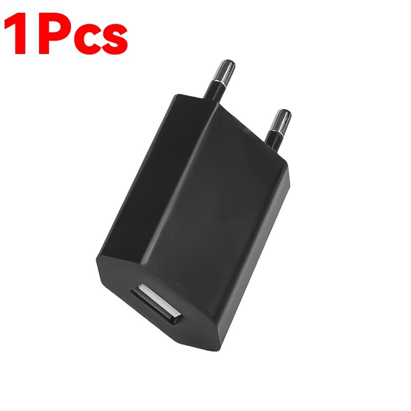 USB-адаптер Для Зарядки 5В/1А С Европейской Вилкой, Для Дома И Путешествий, Для iPhone, Black 1PCS