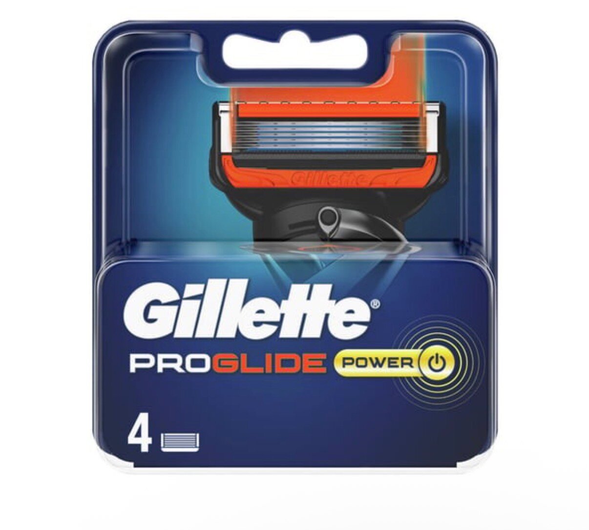 Мужские сменные лезвия Gillette Fusion Power для бритвы , 4 шт .