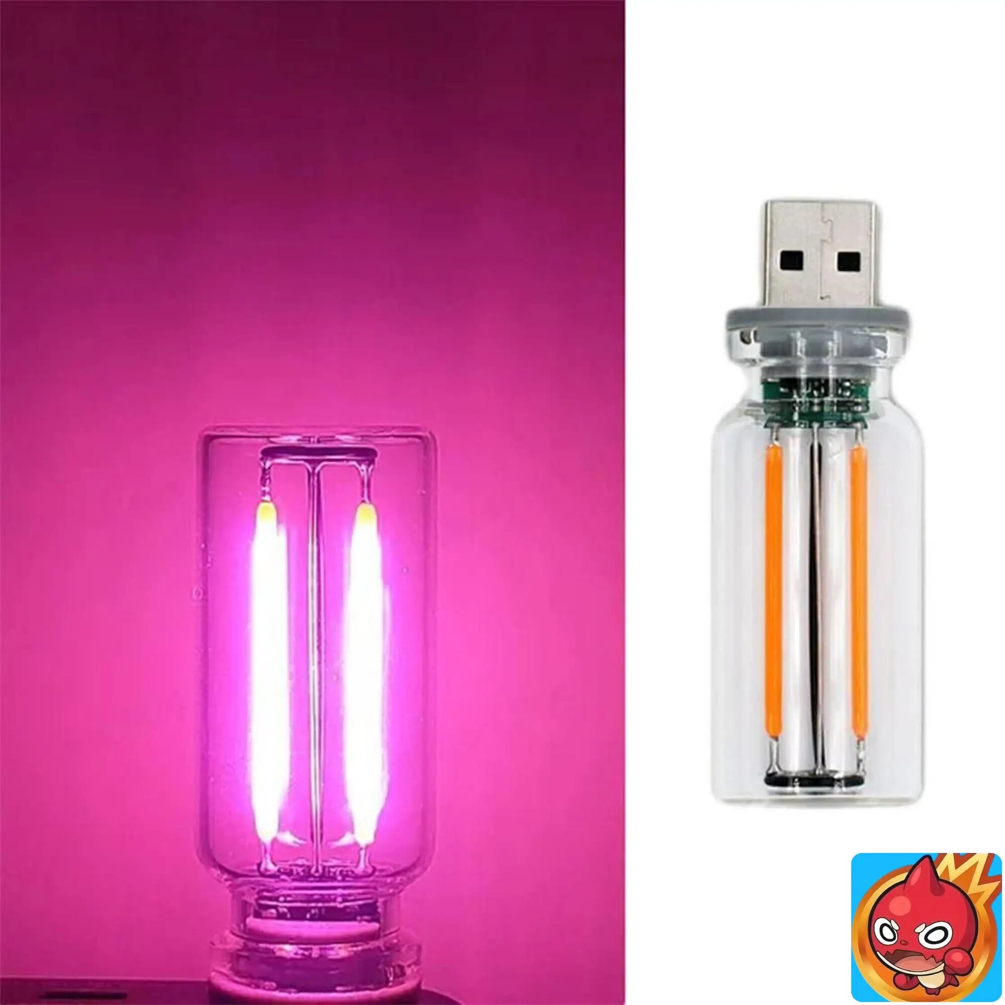 Лампочка фонарик ночник USB портативная мини в комплекте