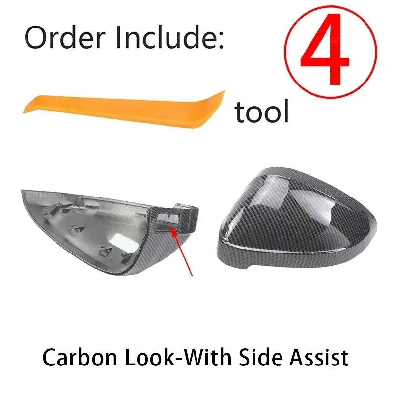 2 Шт. Черные Накладки На Боковые Зеркала Из Карбона Для Audi A4 B9 Quattro 4. Carbon with assist