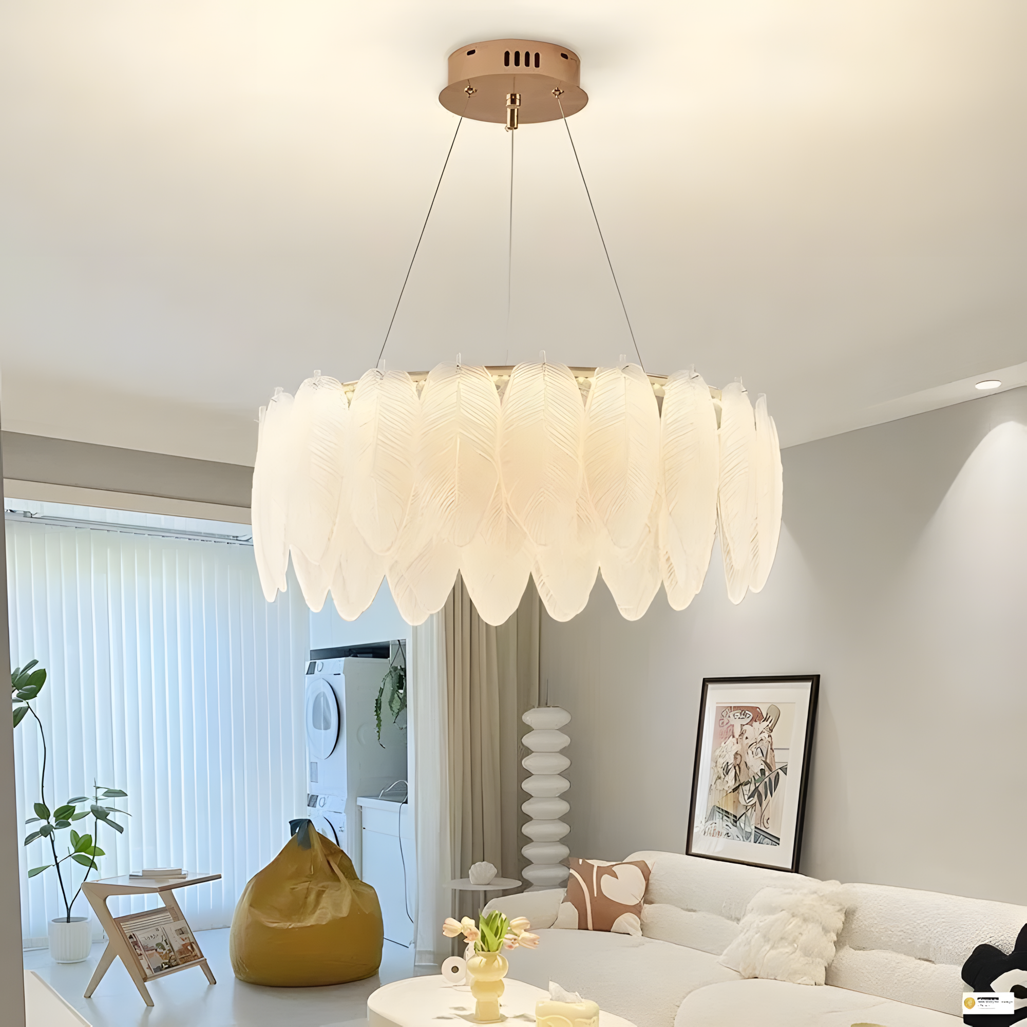 Люстра LED 80Вт круглой формы диаметром50см для гостиной с дистанционным управлением