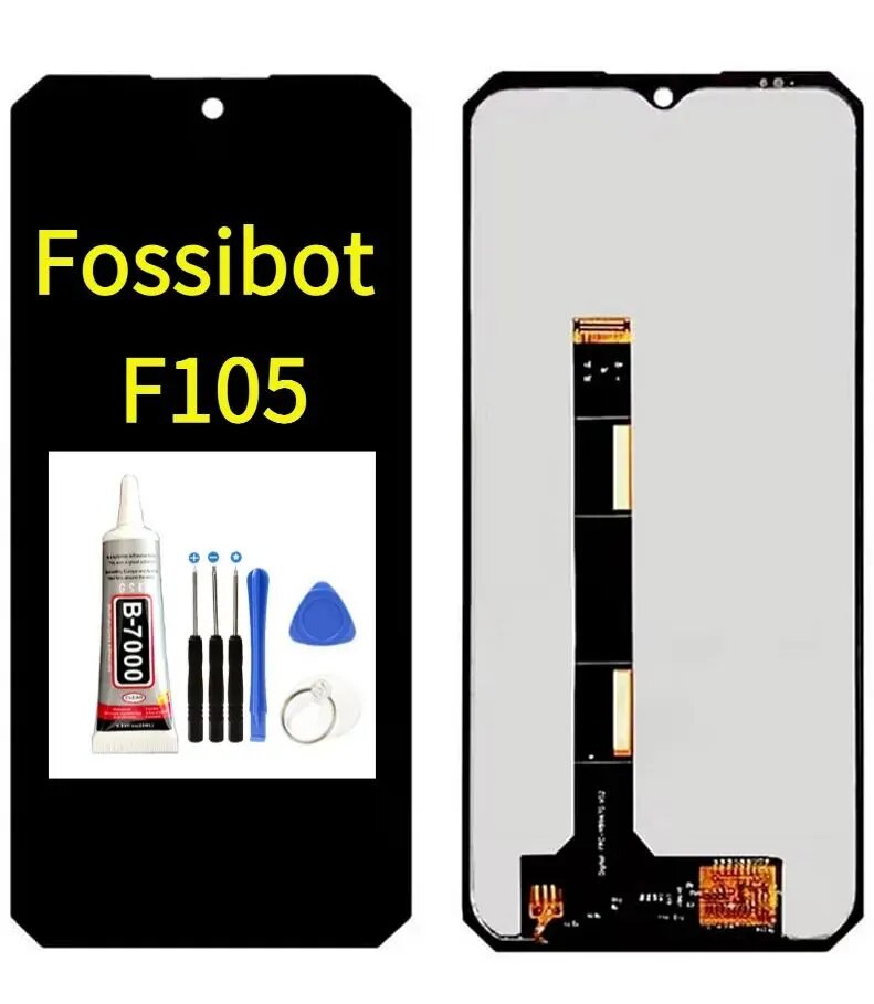 Fossibot F105 ЖК-дисплей с сенсорным экраном в сборе для сотового телефона, включая набор инструментов + клей B7000