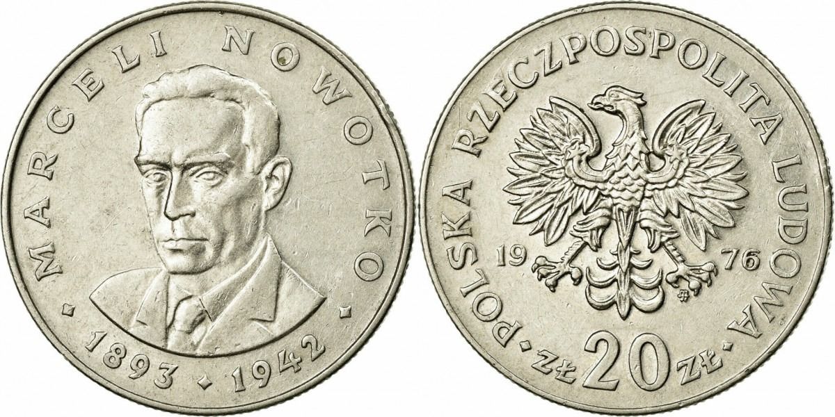 Польша 20 злотых, 1976 Марсель Новотко XF