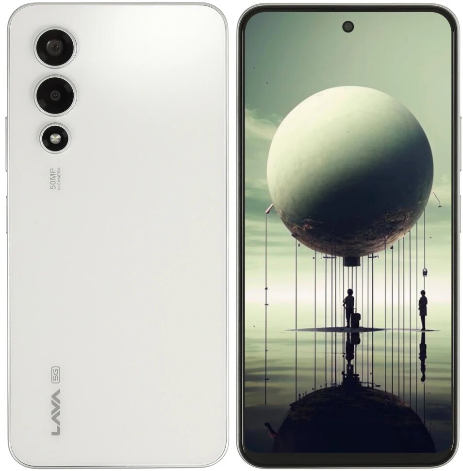 6.72" Смартфон Lava Play Max 8/128 ГБ, 1920x1080, IPS, 120 Гц, 5G, белый