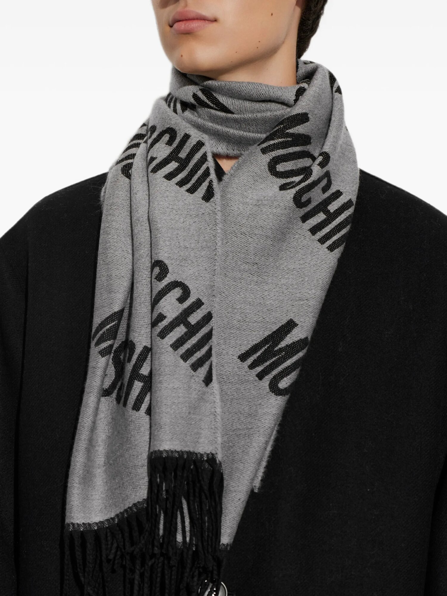 Шарф MOSCHINO, серый — фото 1