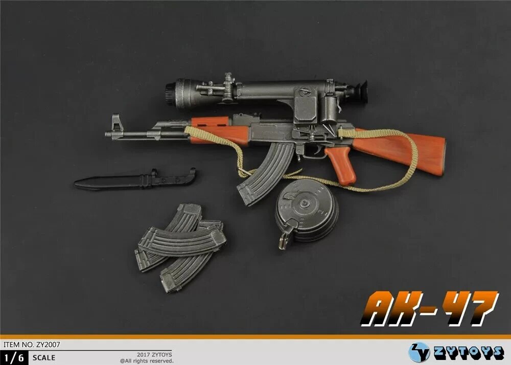 Модель автомата АК-47 ZYTOYS ZY2007 ZY2008 1/6 для фигурки 12 дюймов ZY2008