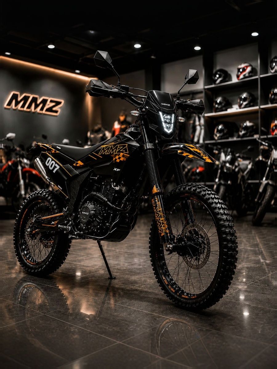Мотоцикл эндуро MMZ-007 300 кубов, 30 л. с, ручки неломайки, балансировочный вал, NIBBI карбюратор 30.