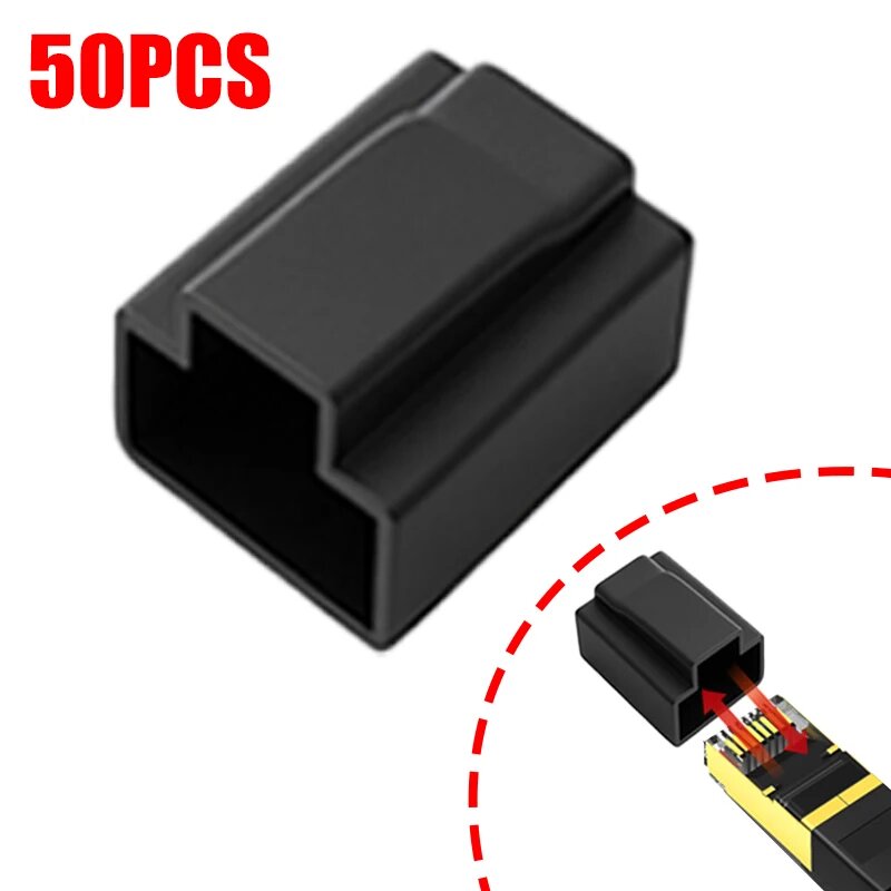Защитные колпачки для RJ45 Черный, 50PCS-Black
