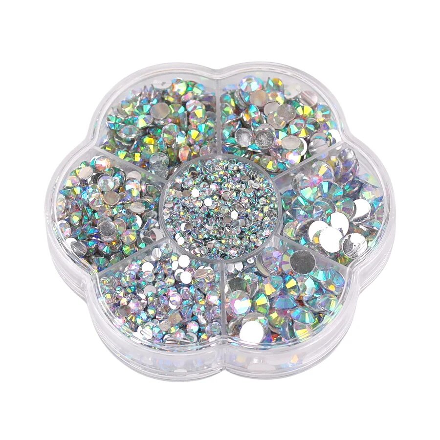 Резиновые стразы SNCRYSTAL, цветные, круглые, 2-6 мм, 5000 шт. A2 Crystal AB