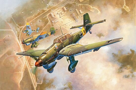 1/24 Пластиковая модель немецкого пикирующего бомбардировщика Ju-87B-2