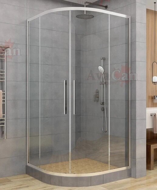 Душевой уголок AvaCan HC 80, 80x80x195 см, угловая, под низкий поддон, цвет хром, стекло 6 мм, раздвижная дверь