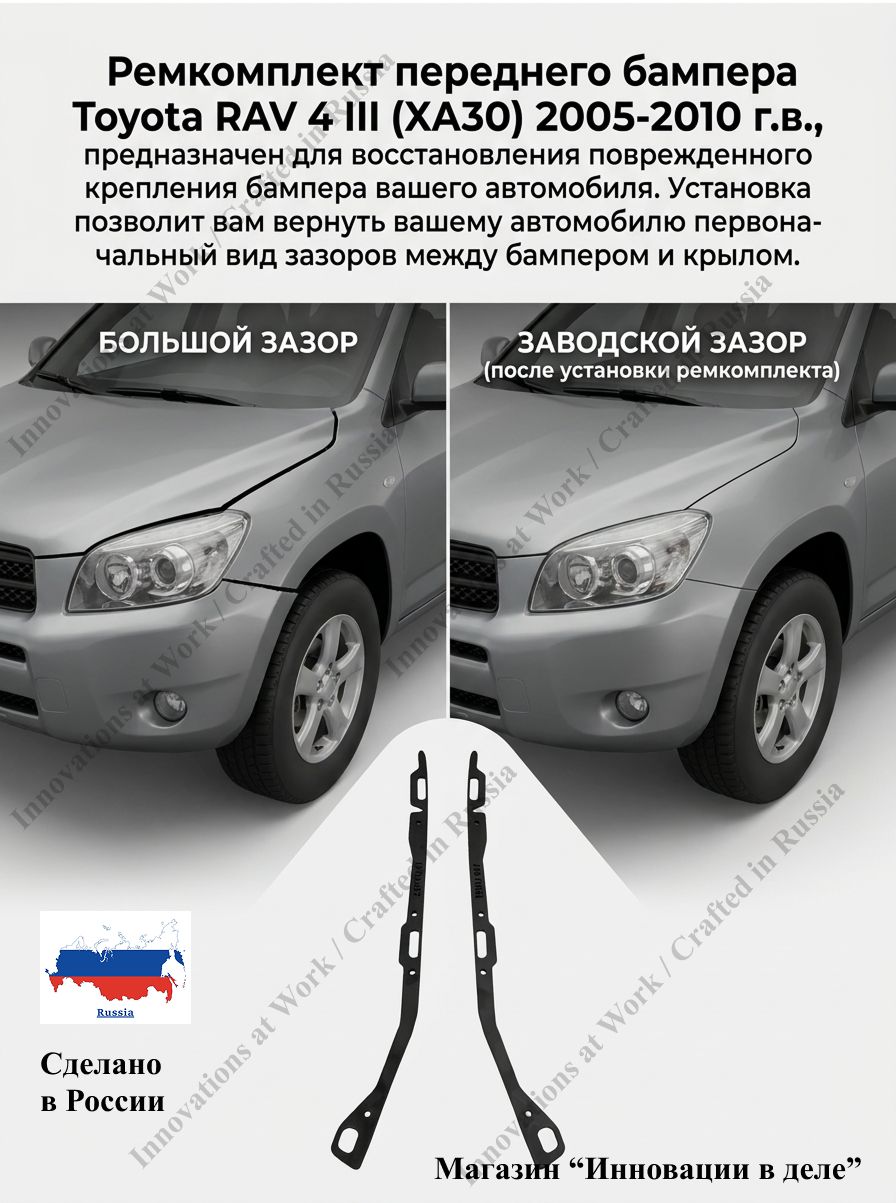 Ремкомплект переднего бампера Toyota RAV 4 III (XA30) 2005-2010 г. в.