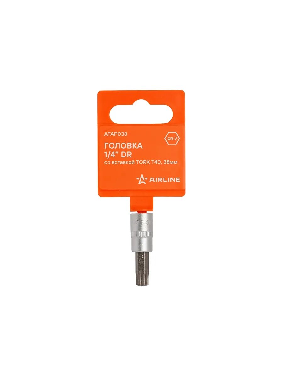 Головка с вставкой Torx 1/4" T-40 L=38 мм, арт. ATAP038