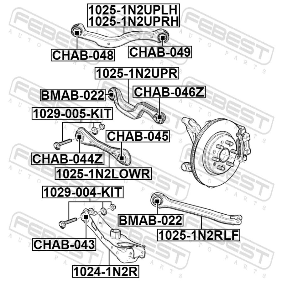 Болт с эксцентриком ремкомплект (FEBEST 1029-005-KIT)