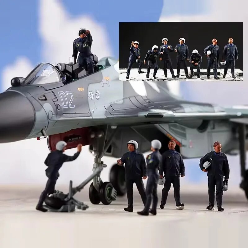 Миниатюрные фигурки ВВС России 1/72 масштаба, смола, 7 шт. A