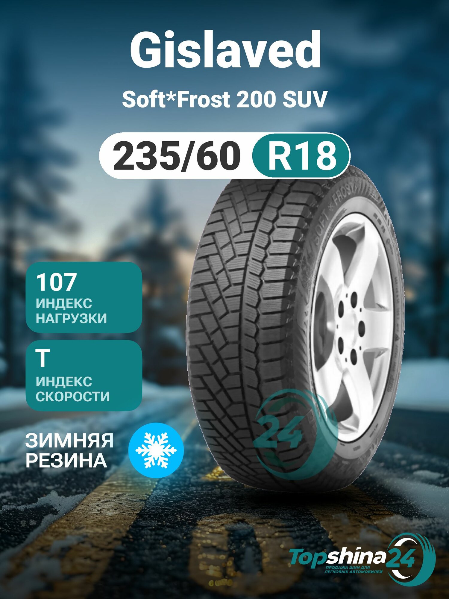 Шины зимние Gislaved Soft*Frost 200 SUV 235/60 R18 T107