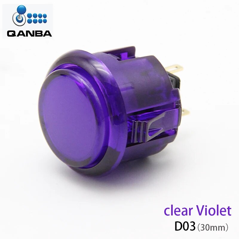 QANBA GRAVITY KS SERIES прозрачные механические кнопки с Omron Фиолетовый, 30mm Clear Purple