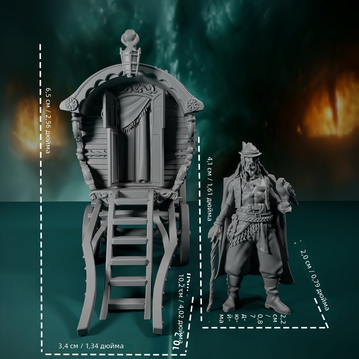 Смоляная миниатюра для настольных ролевых игр с троном, лестницей и фигуркой пирата, стиль J 708