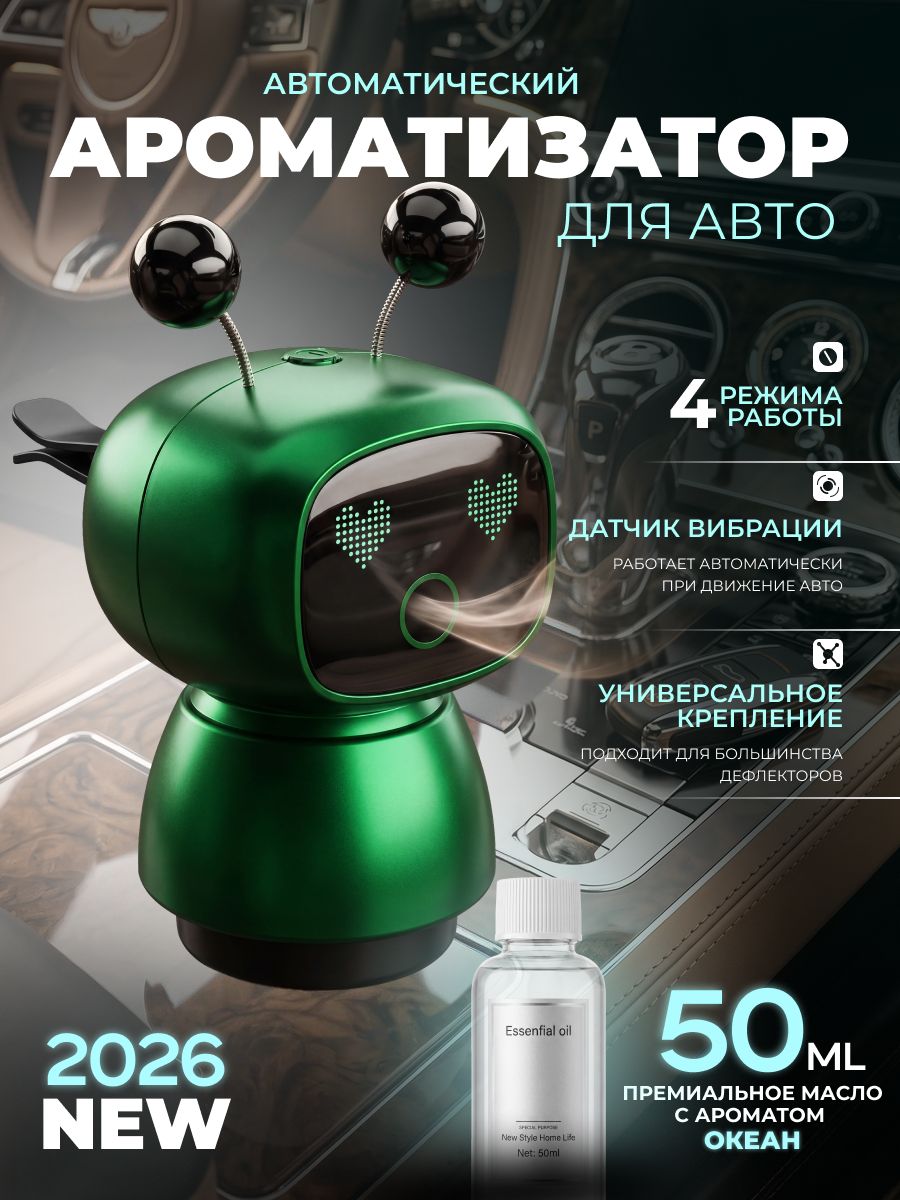 Ароматизатор для автомобиля автоматический Умный Робот на дефлектор