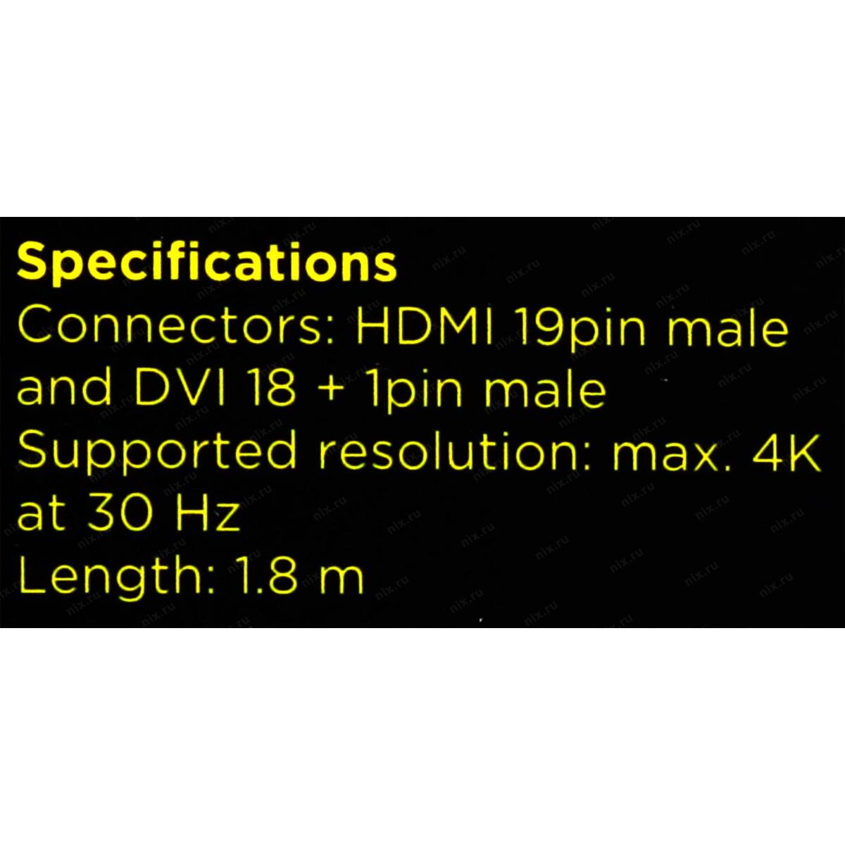 Cablexpert CC-HDMI-DVI-4K-6 Кабель-адаптер HDMI (19M) - DVI (19M) 1.8м, 4K UHD — фото 1