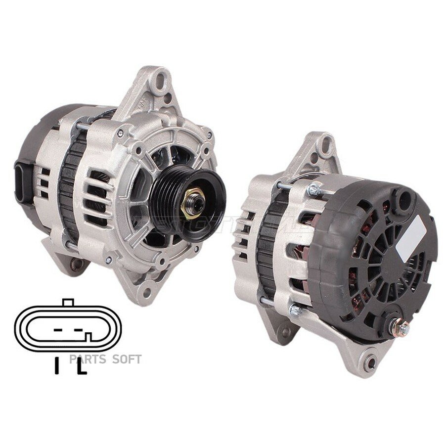 Генератор Chevrolet Aveo 02-11 / Lacetti 04-13 (F14D3/F16D3/F18D3 12V 85A) от официального дистрибьютора, SAT, артикул ST850012