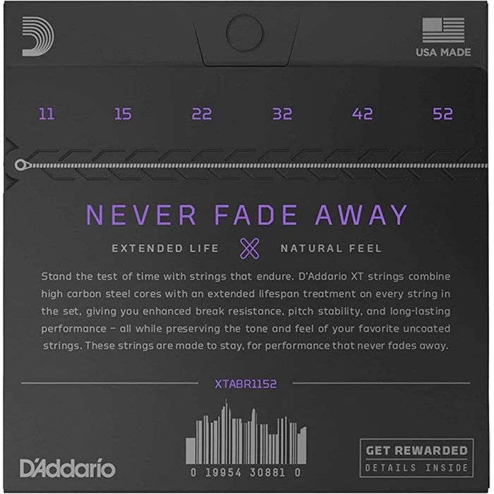 DAddario XTABR1152 Комплект струн для 6-струнной акустической гитары 11-52