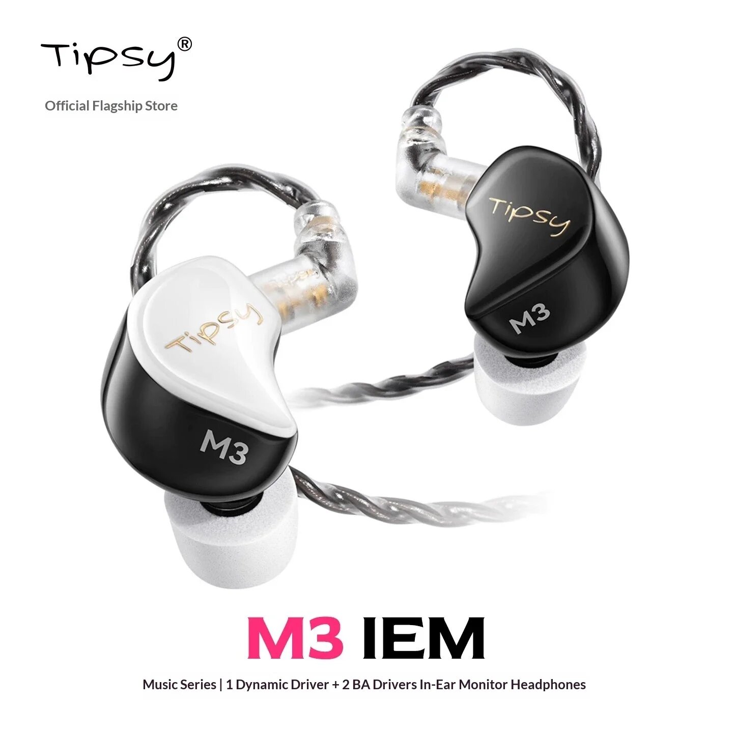 TIPSY M3 проводные наушники-вкладыши Черный, Black