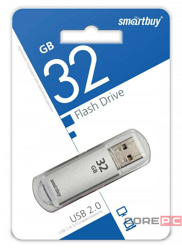 USB флеш накопитель Smartbuy 32GB V-Cut Silver SB32GBVC-S