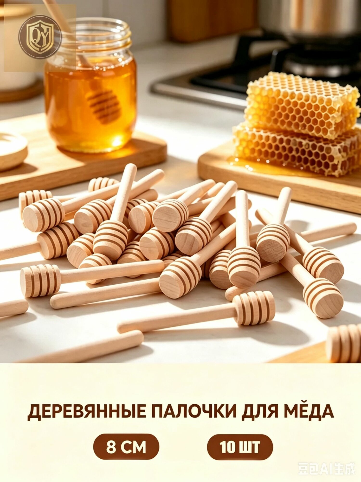 Ложка для меда светло-коричневый