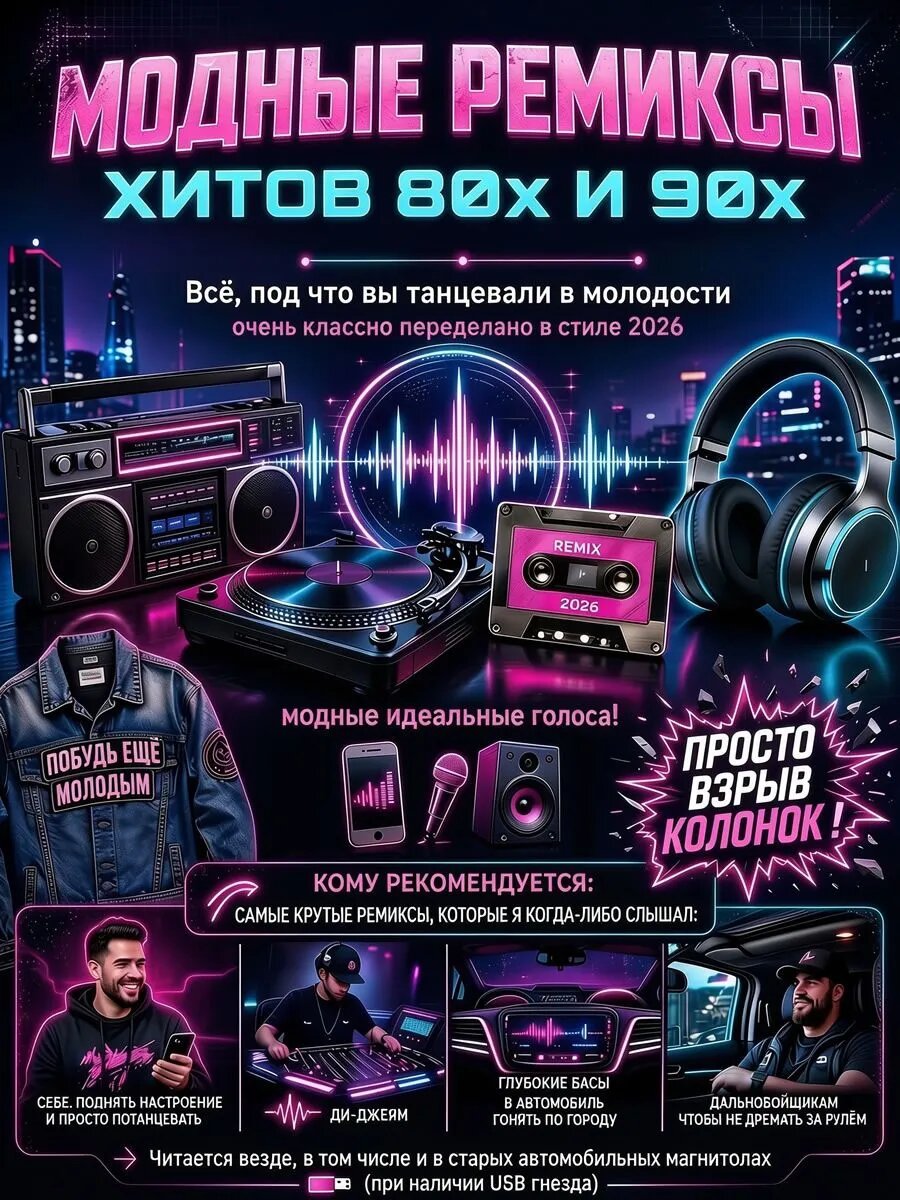 Модные Диско Ремиксы 80-90х в стиле 2026 (Флешка MP3)