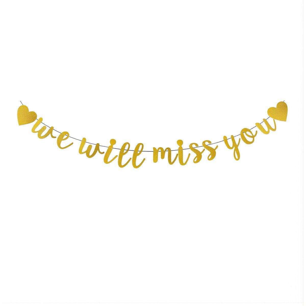 Тематический декор для вечера встречи гостей гирлянда We will miss you блестящие сердечки для оформления комнаты, золотой
