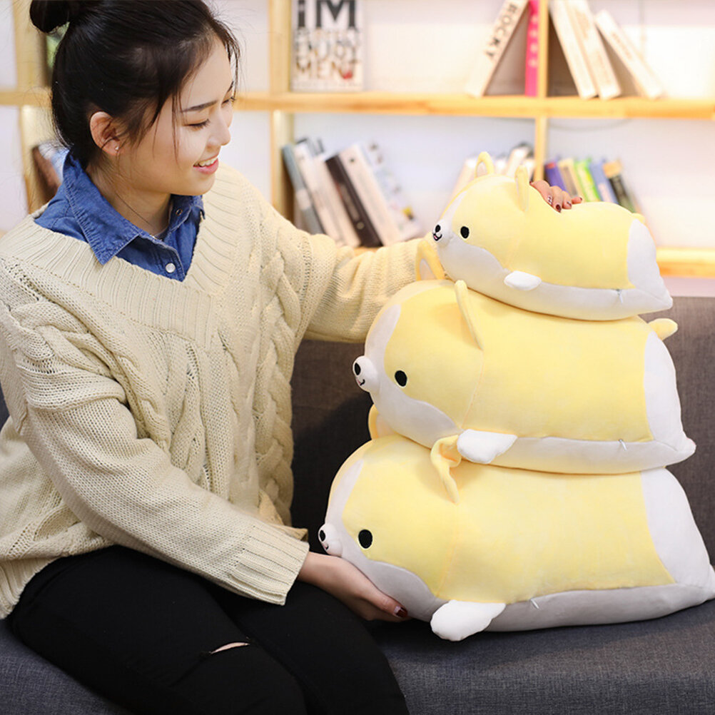 Lovely Corgi Shiba Inu Plush Toy 20 35 Cm Домашний Уютный Подарок Желтый Плюшевый Пес