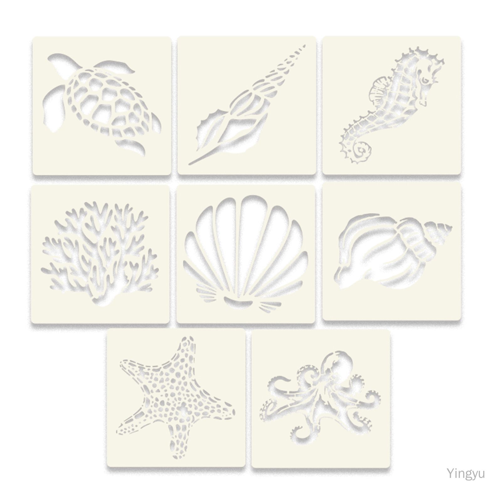 Вырезной трафарет для росписи с мультяшными морскими животными
