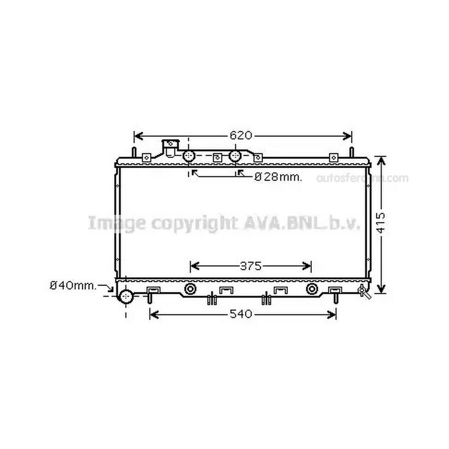 AVA SU2069 Радиатор системы охлаждения SUBARU Legacy IV 3.0 i Aut. 09/03