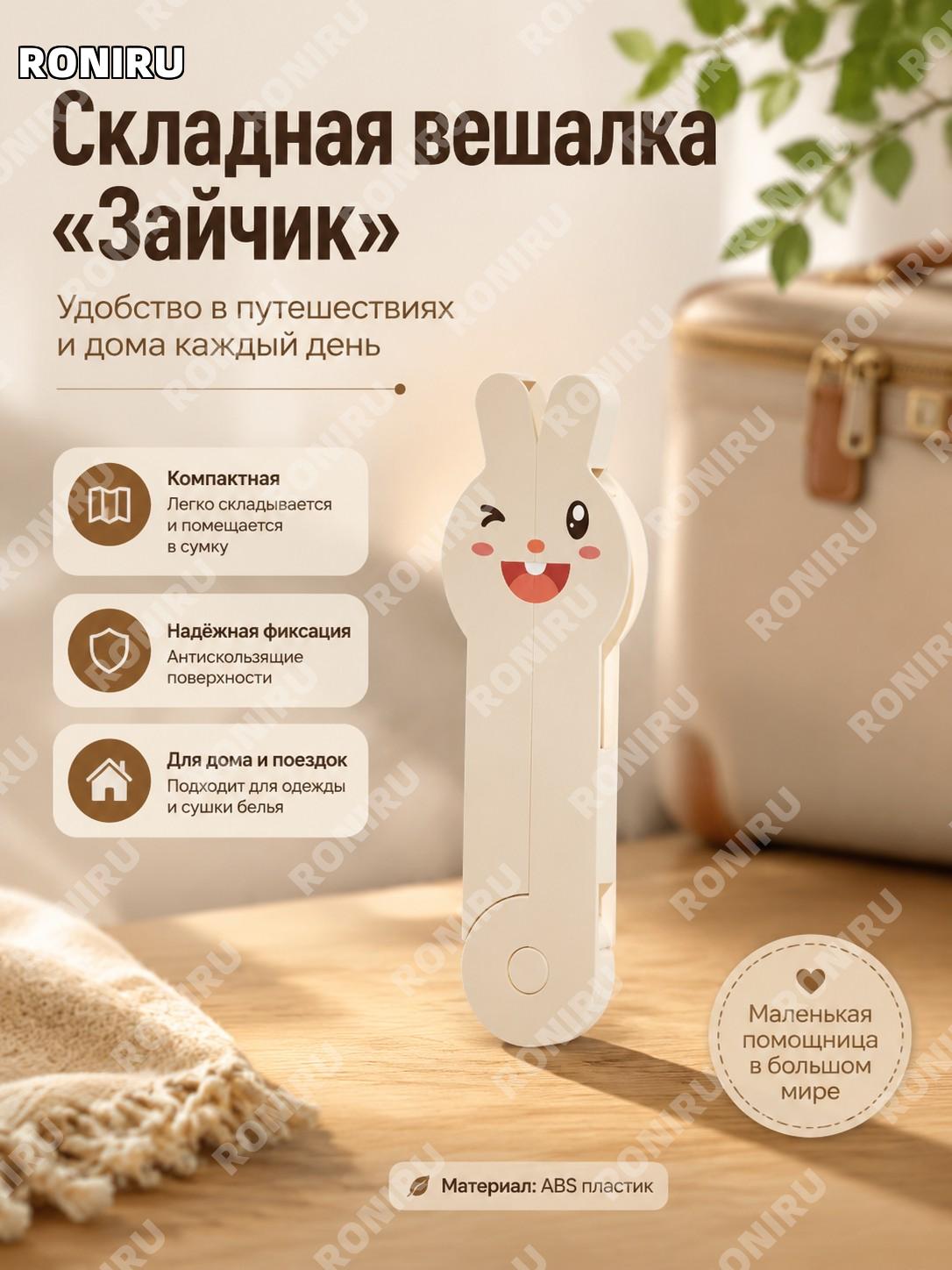 Складная вешалка для одежды молочно-белая ABS переносная дорожная вешалка для сушки и хранения вещей дома и поездок