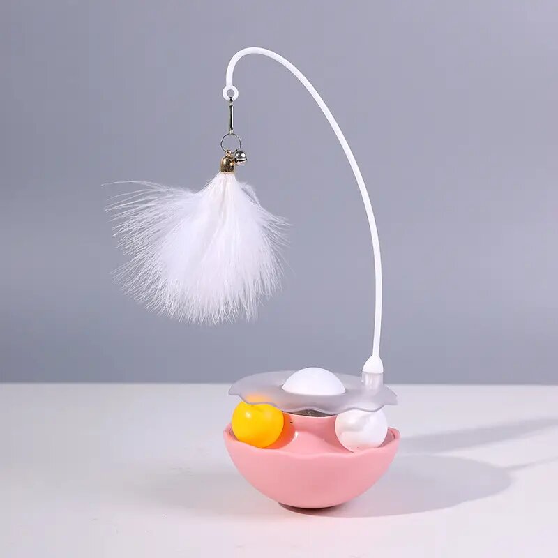 Интерактивная игрушка для кошек и котят, неваляшка 3 в 1 с кошачьей мятой, дразнилка с пером