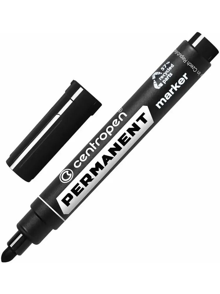 Маркер спиртовой Centropen 8566, перманентный, черный