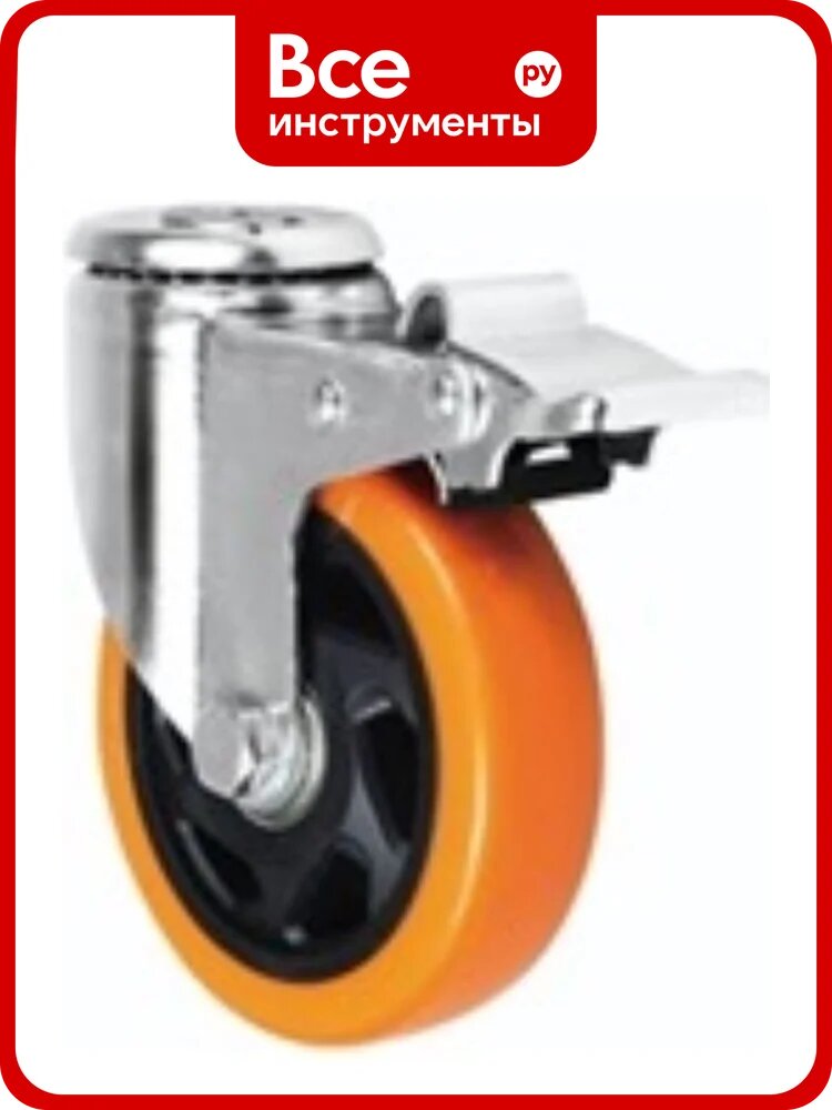 Колесная опора поворотная с тормозом под болт М12 C21 YPBJ 075HB3 Inford 00-80265039