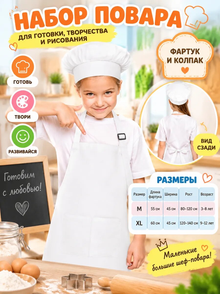 Фартук детский для трудов школьный