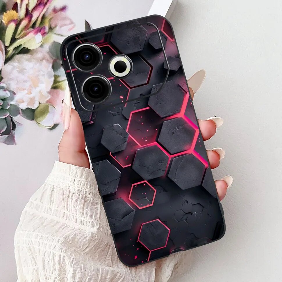 Красочный чехол с цветком и бабочкой для Tecno Pova 6 Neo, мягкий тонкий силиконовый чехол для Tecno Pova 6 Neo Pova6 6Neo 2024, бампер