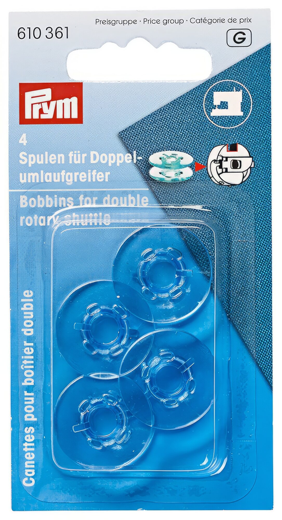 PRYM 610361 Шпульки для челнока 4 шт прозрачные