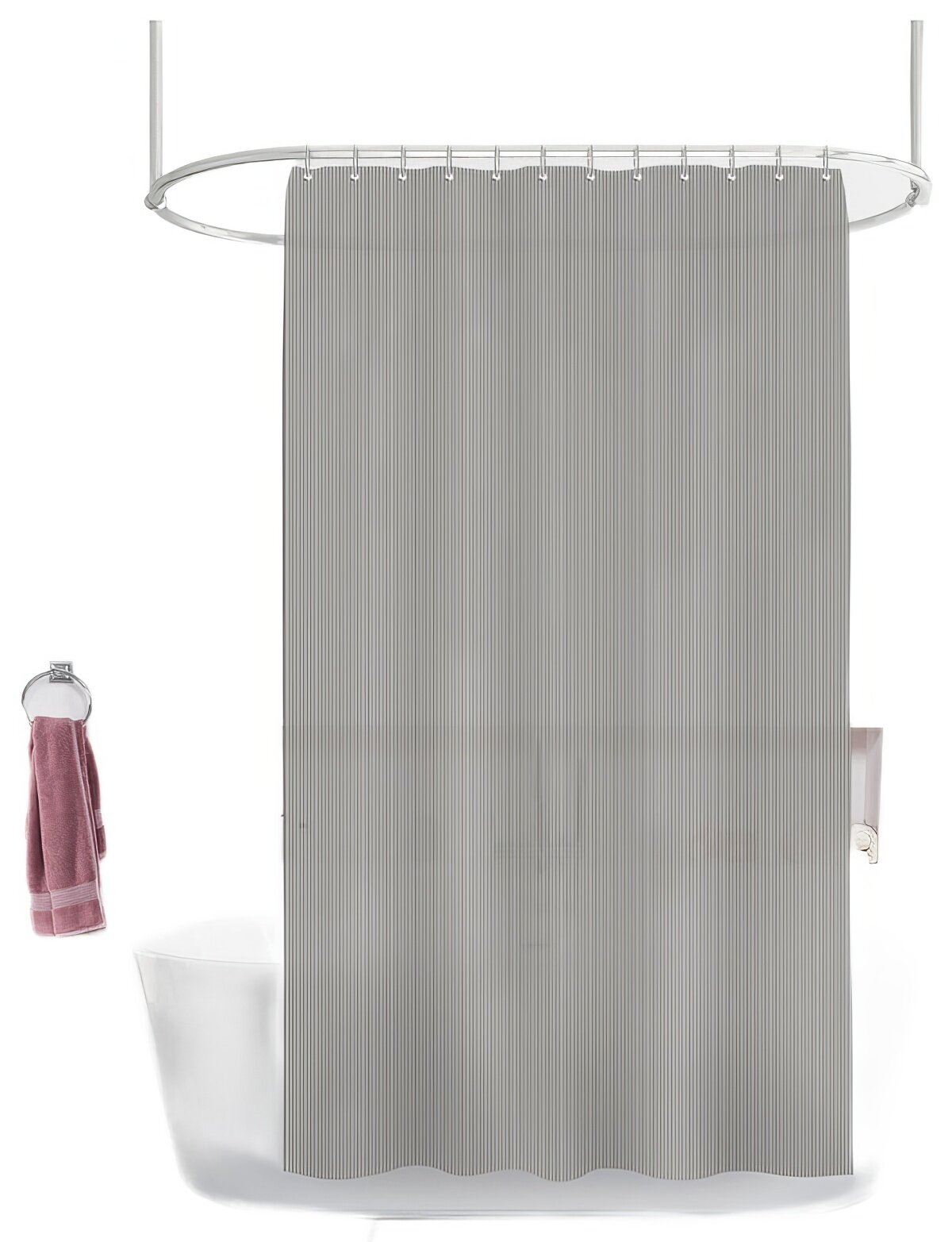 Штора для ванн PEVA GX008-4,180х200, Line, серая