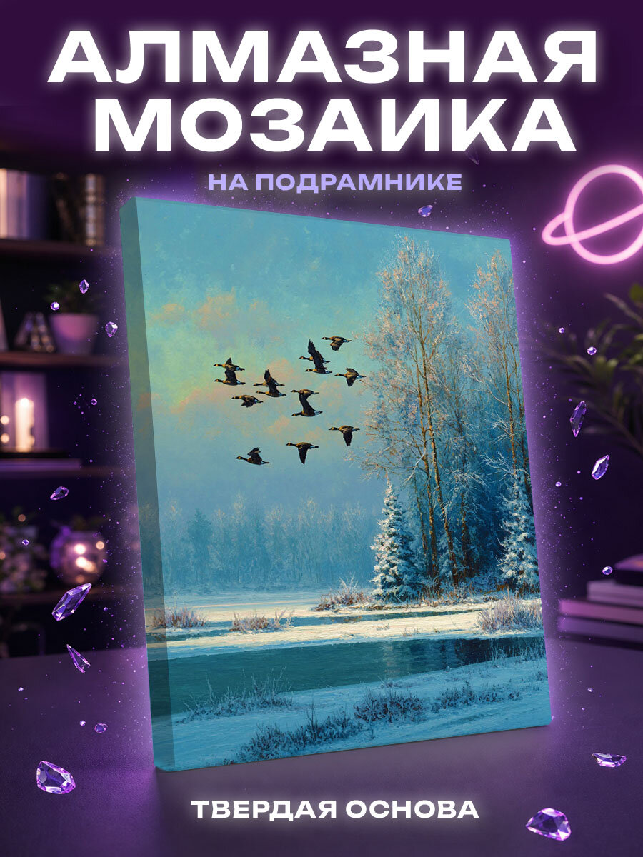 Алмазная мозаика Гуси