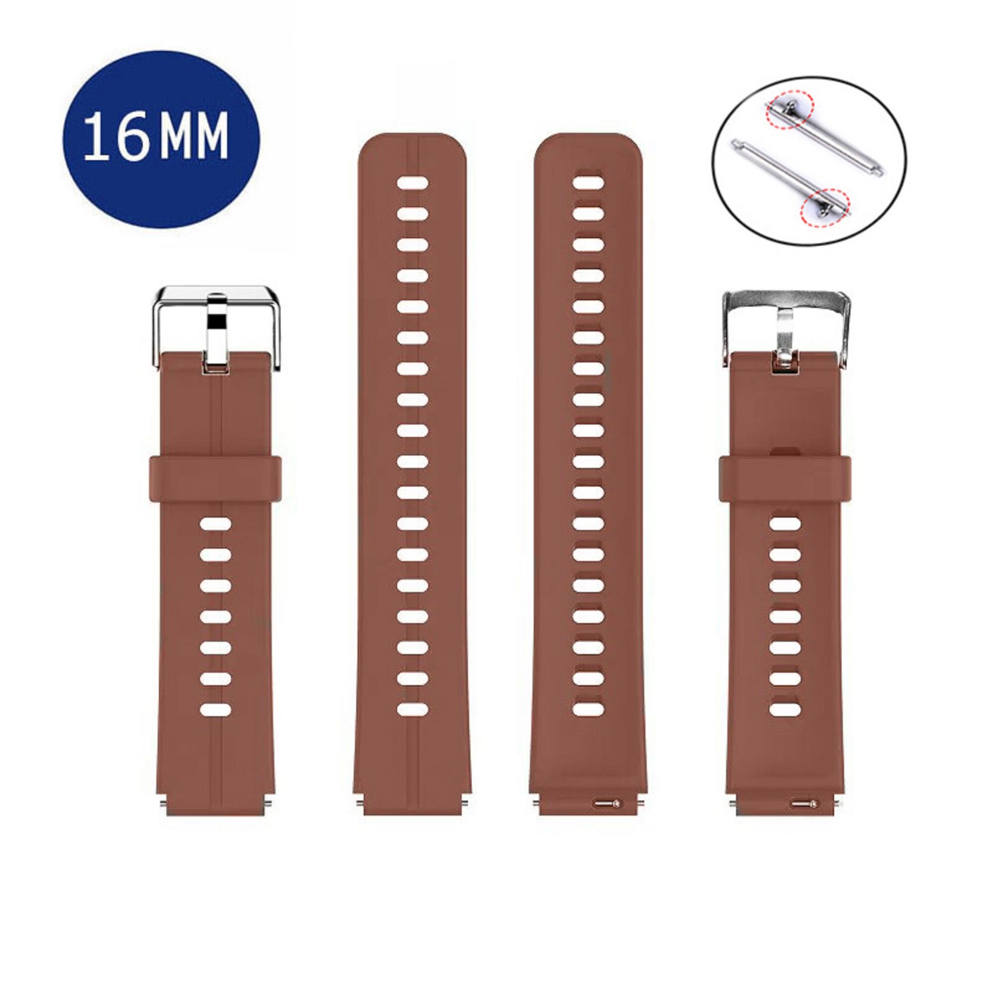 Ремешок силиконовый для умных часов HUAWEI TalkBand B6 16MM коричневый