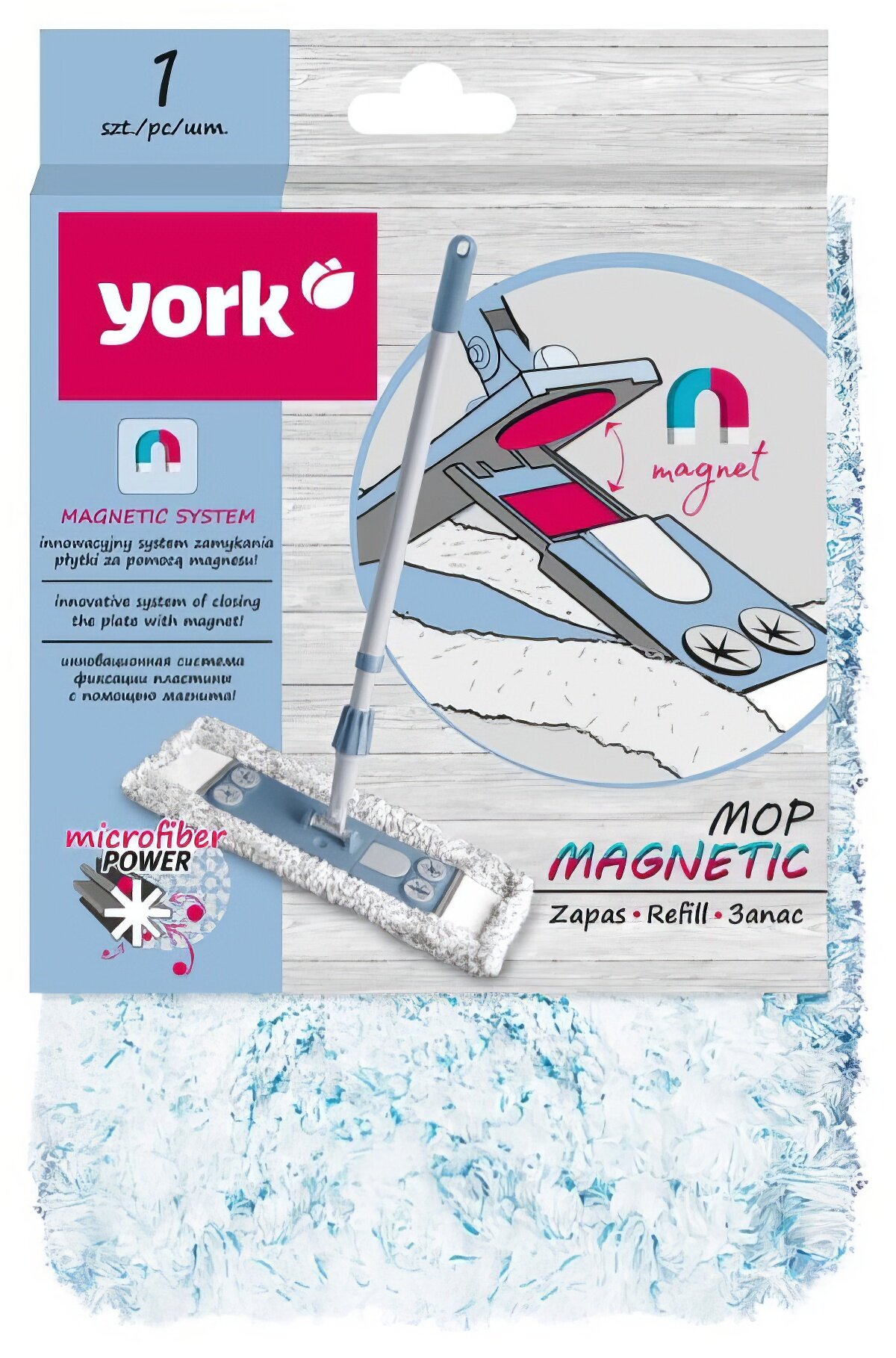 Запаска для плоского мопа YORK магнетик 081700