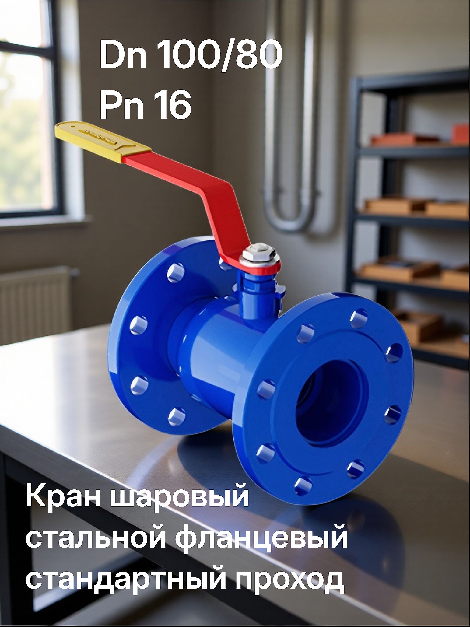 Кран шаровый стальной фланцевый Ду 100/80 (PN16) Маршал