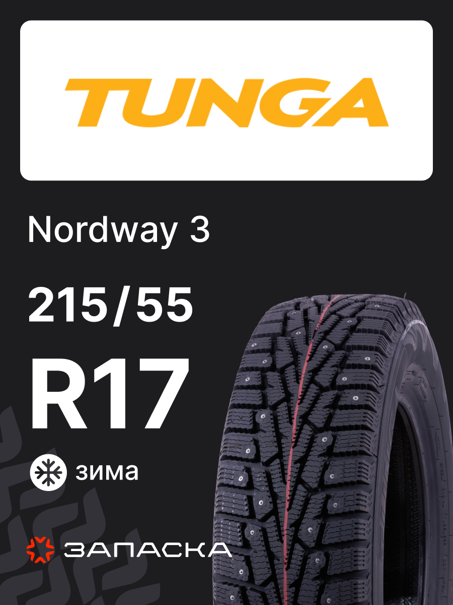 Шины зимние 215/55R17 Tunga Nordway 3 98Q шип